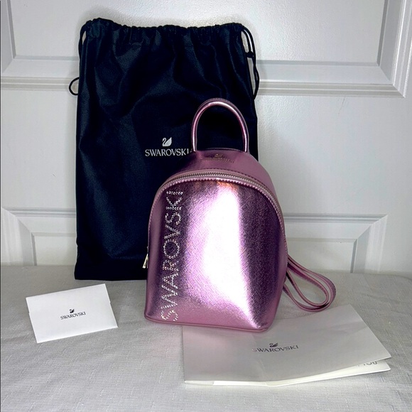 Swarovski | Bags | Swarovski Sparkling Pink Mini Backpack Shiny ...